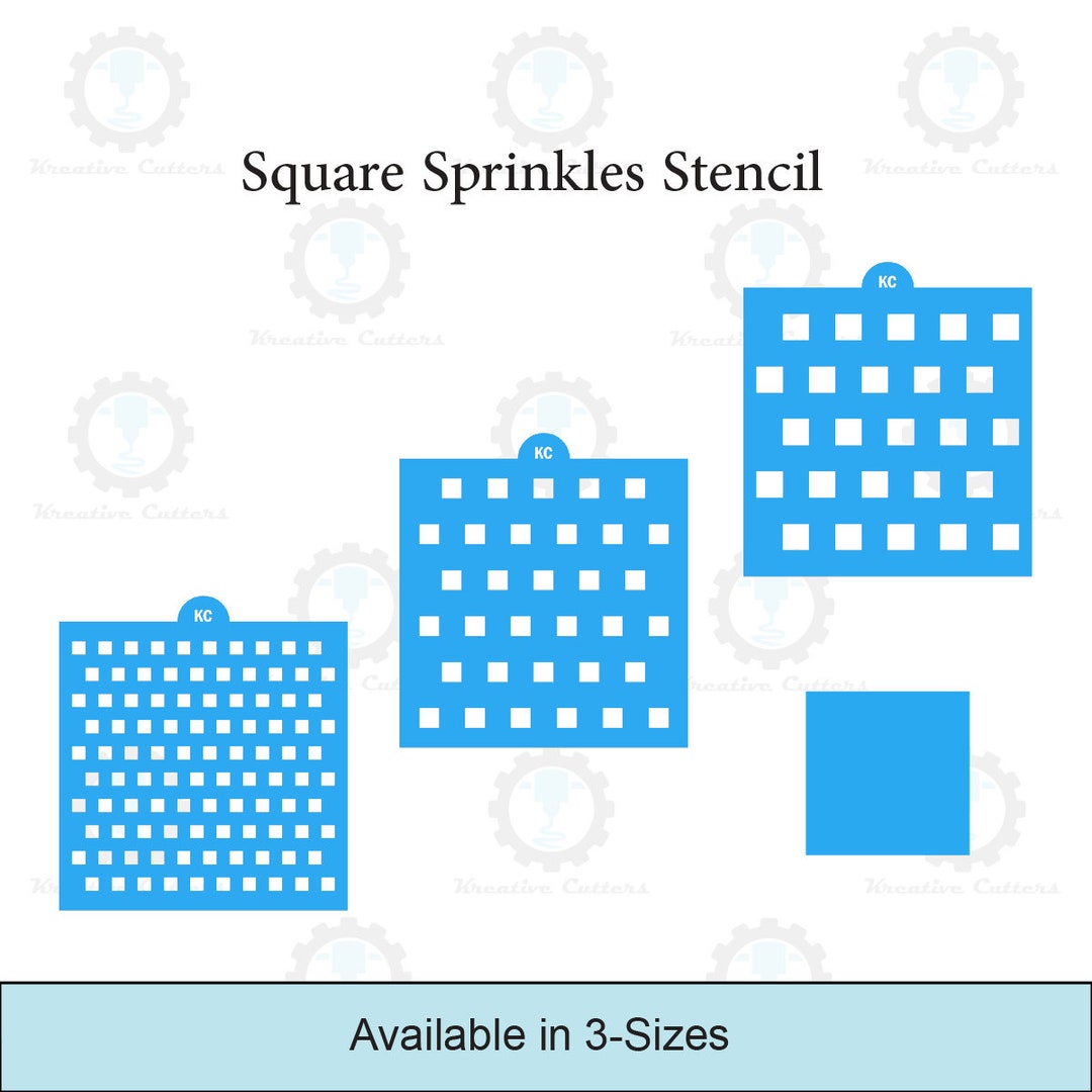 Square Sprinkles Stencil | 3D Printed, Cookie, Cake, & Cupcake ...
