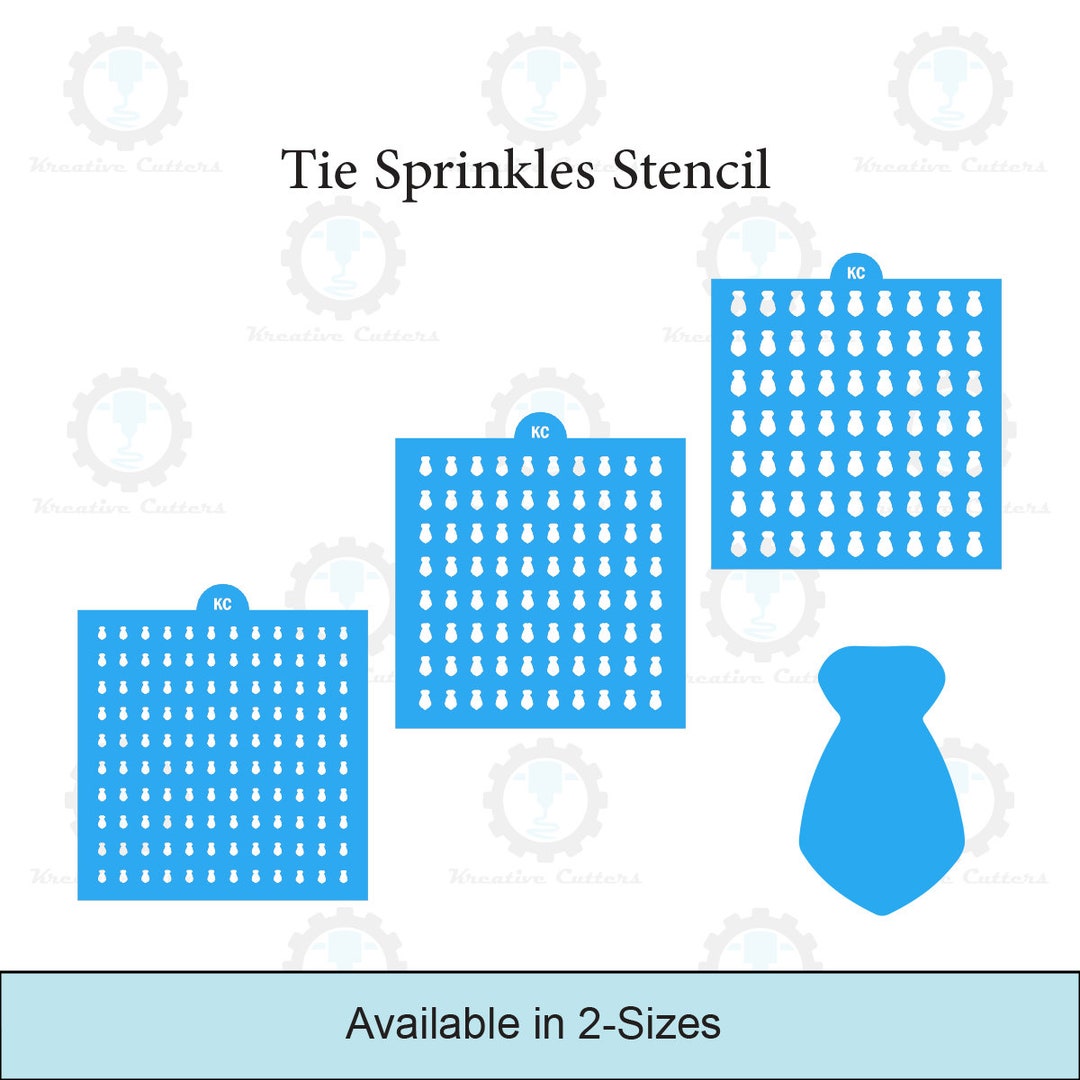 Tie Sprinkles Stencil | 3D Printed, Cookie, Cake, & Cupcake, Decorating ...