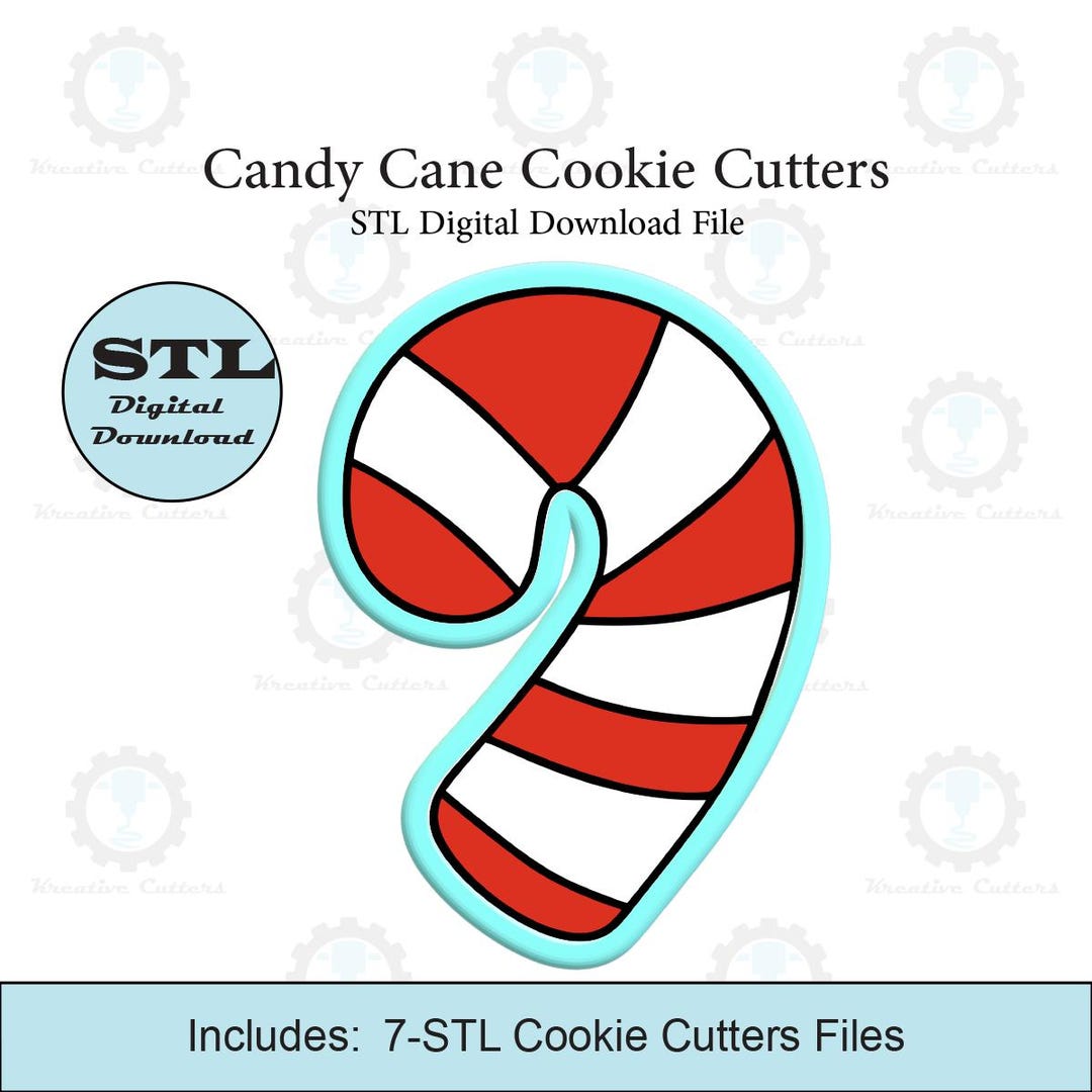 Candy Cane Cookie Cutters | STL File - Etsy