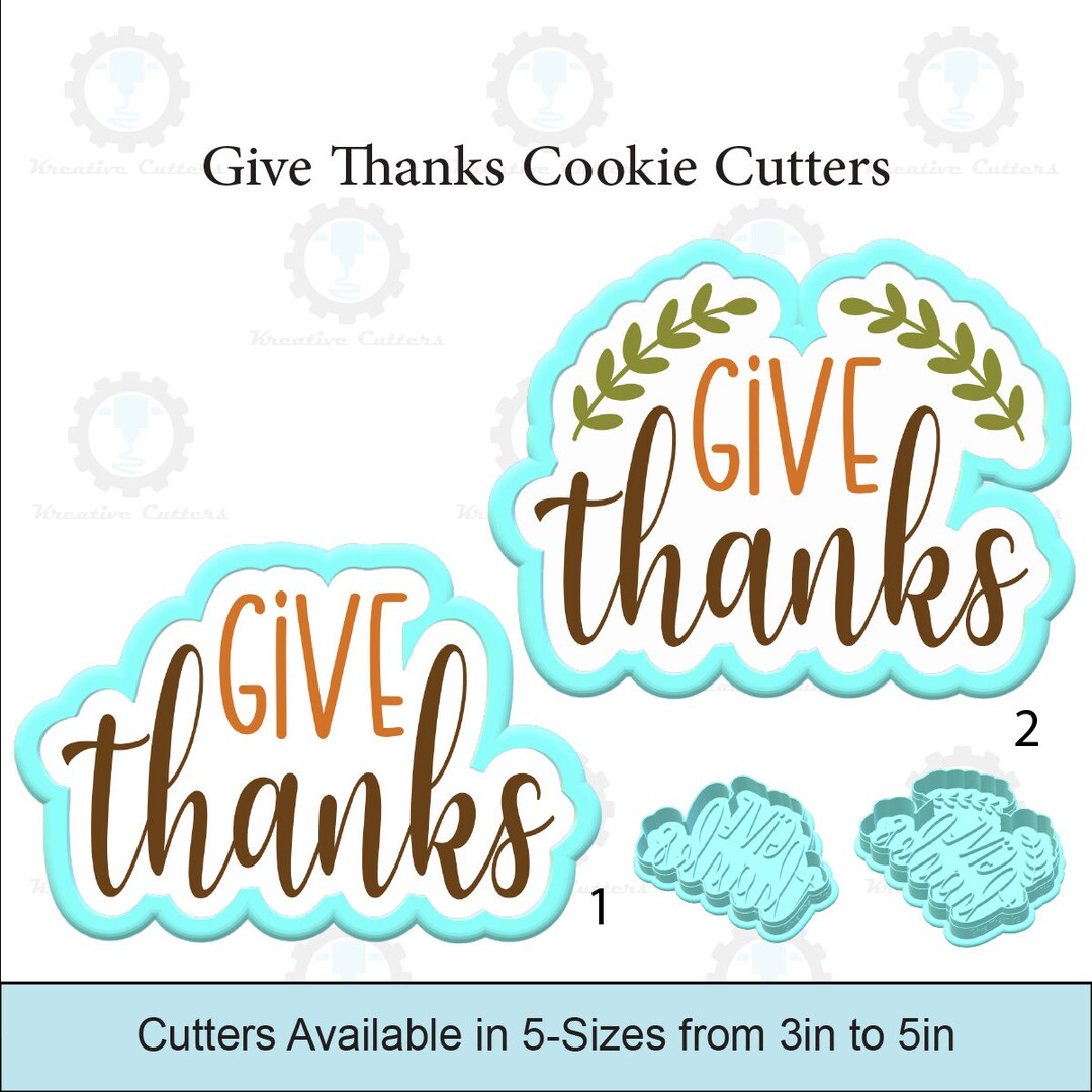 Give Thanks Cookie Cutters | With Stamp Option - Etsy