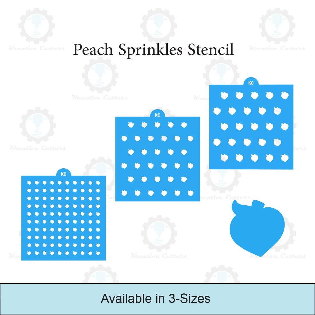 Peach Stencil Sprinkles Stencil 3D Printed, Cookie, Cake, & Cupcake ...