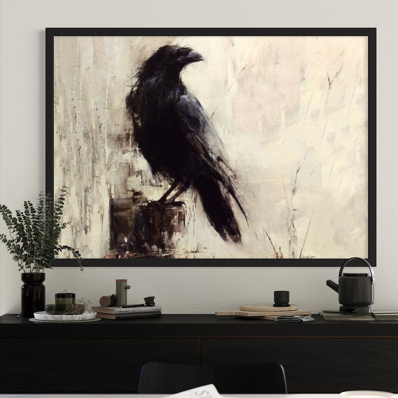 Raven Painting - Etsy