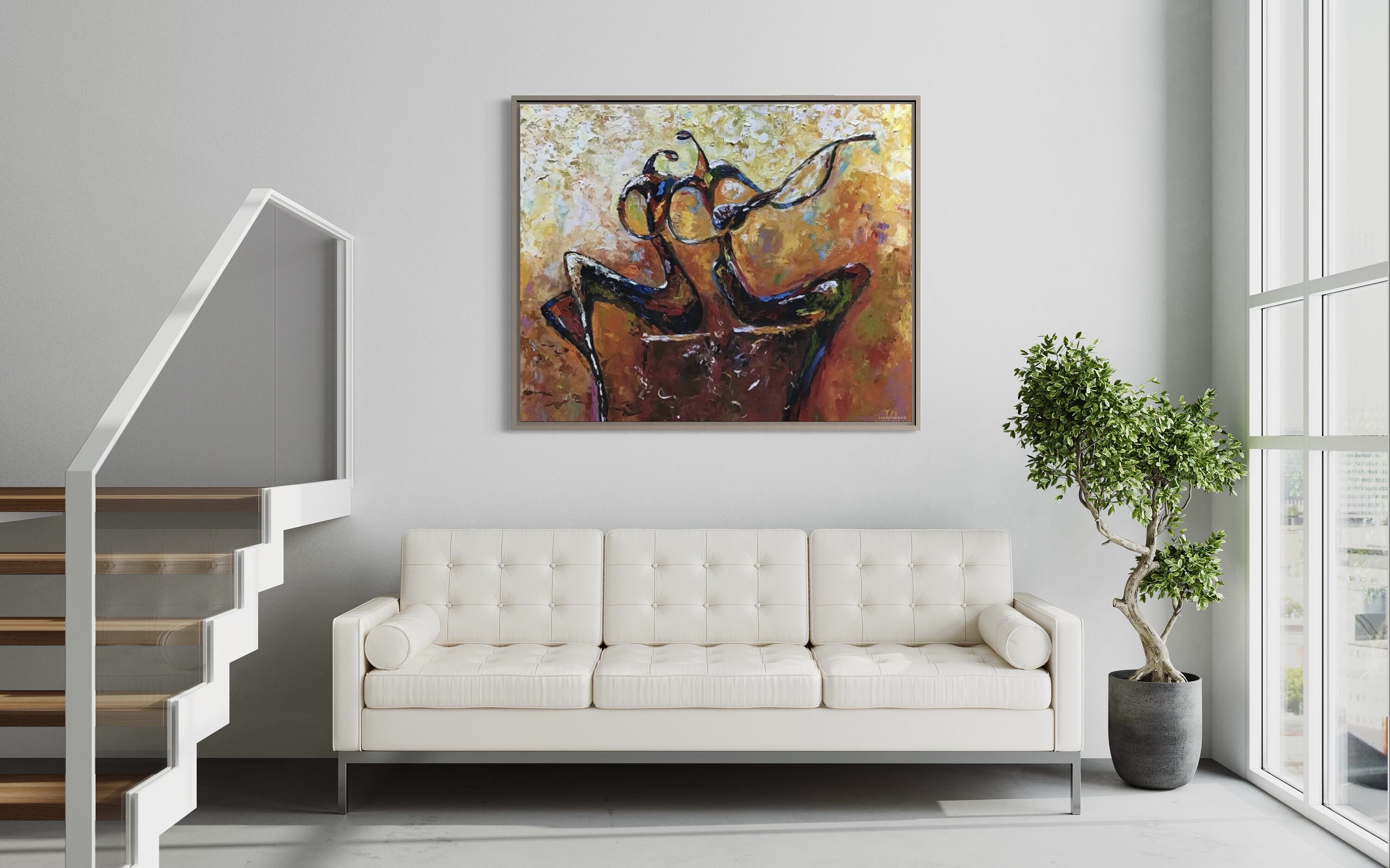 Abstract Painting Musical Instruments Abstract People - Etsy