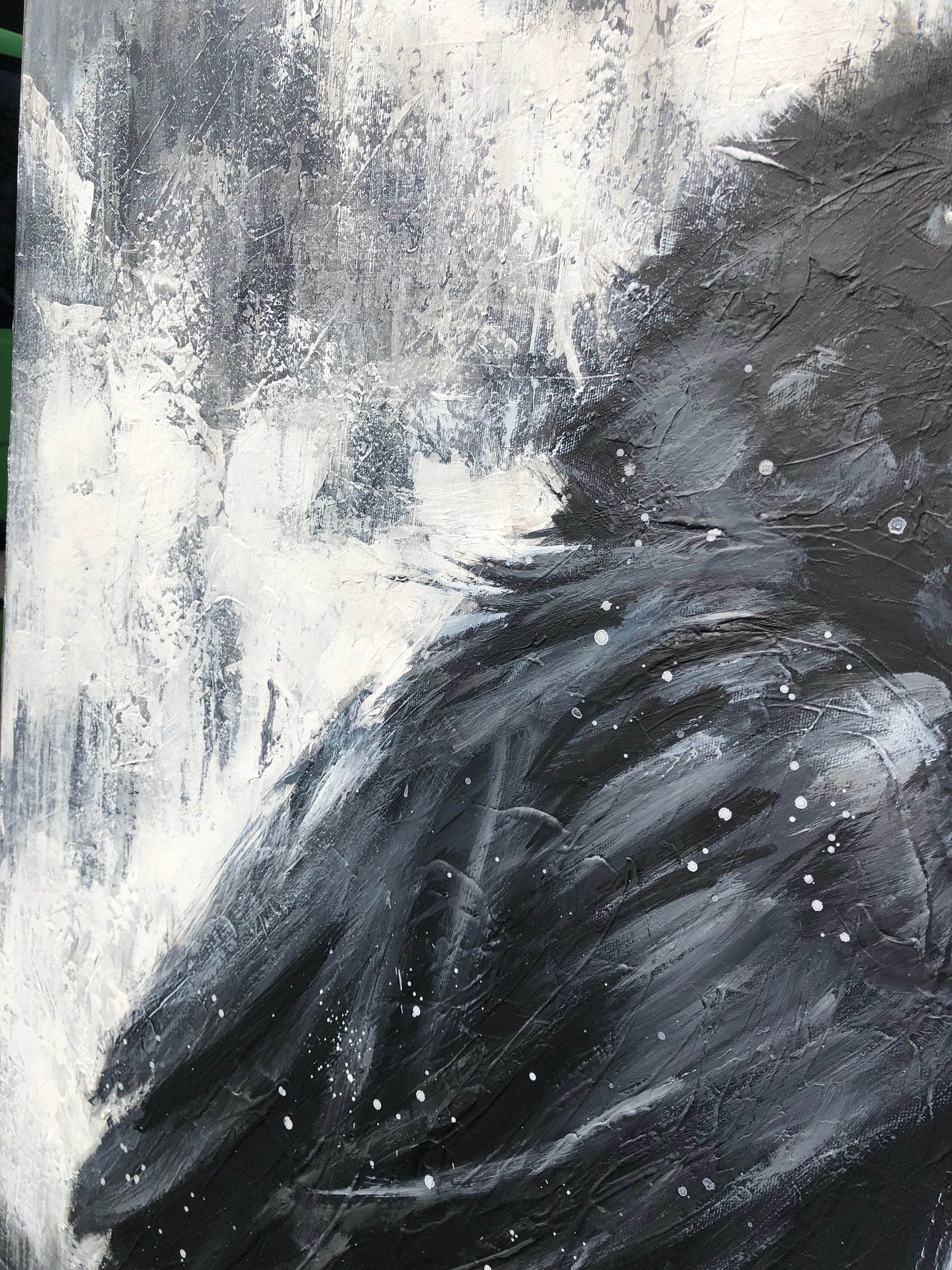 Abstract Painting Raven on Canvas Modern Painting Textured - Etsy