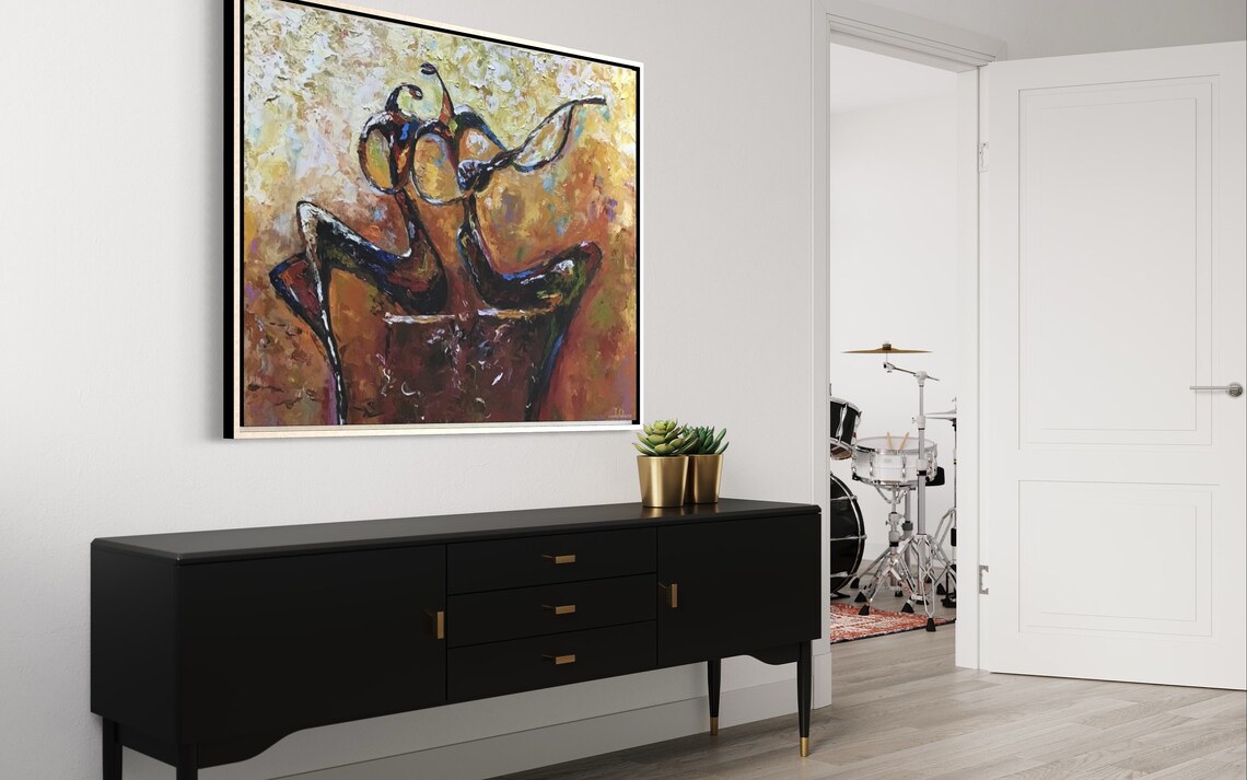 Abstract Painting Musical Instruments Abstract People - Etsy