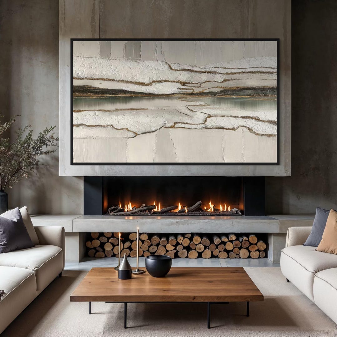 Wabi-sabi Wall Art Neutral Textured Canvas, Abstract 3D Painting Above ...