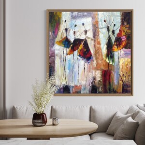Ballerinas Dancers Abstract Wall Contemporary Painting,colorful ...