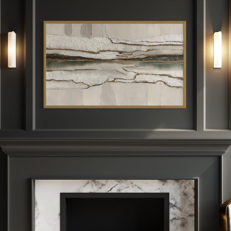 Wabi-sabi Wall Art Neutral Textured Canvas, Abstract 3D Painting Above ...
