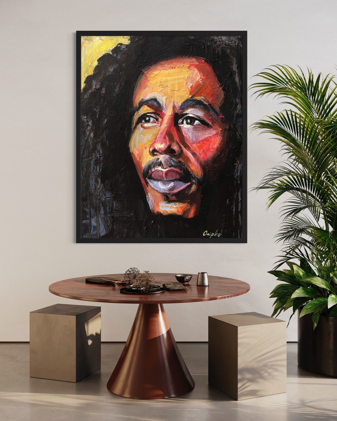 Bob Marley Painting, Original Painting on Canvas, Textured Art for Wall ...