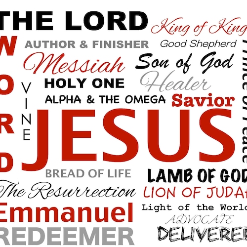 Names of Jesus Word Cloud SVG - Etsy Canada