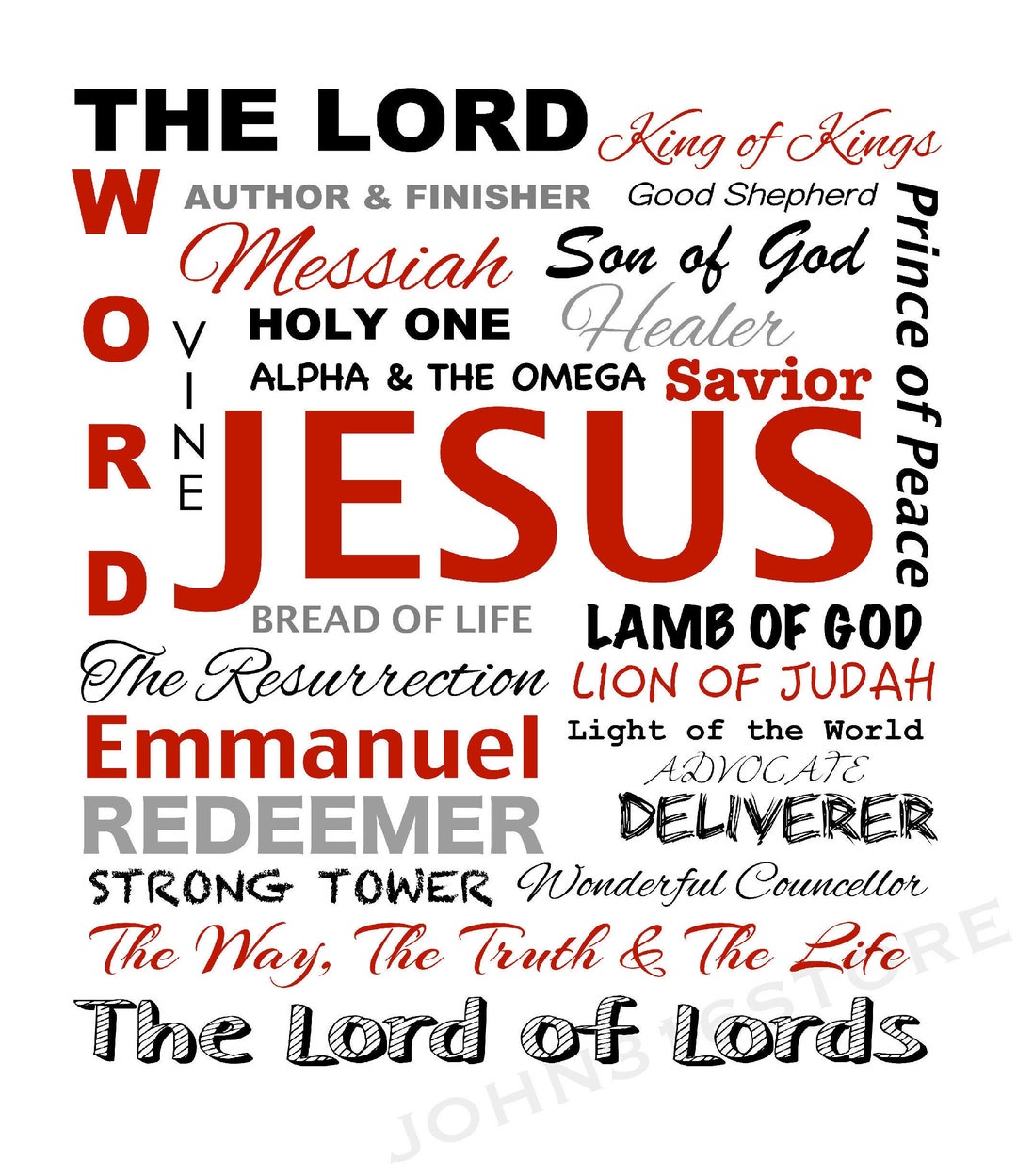 Etsy Christian PNG, Names of Lord God Jesus Christ PNG, Bible Verses ...