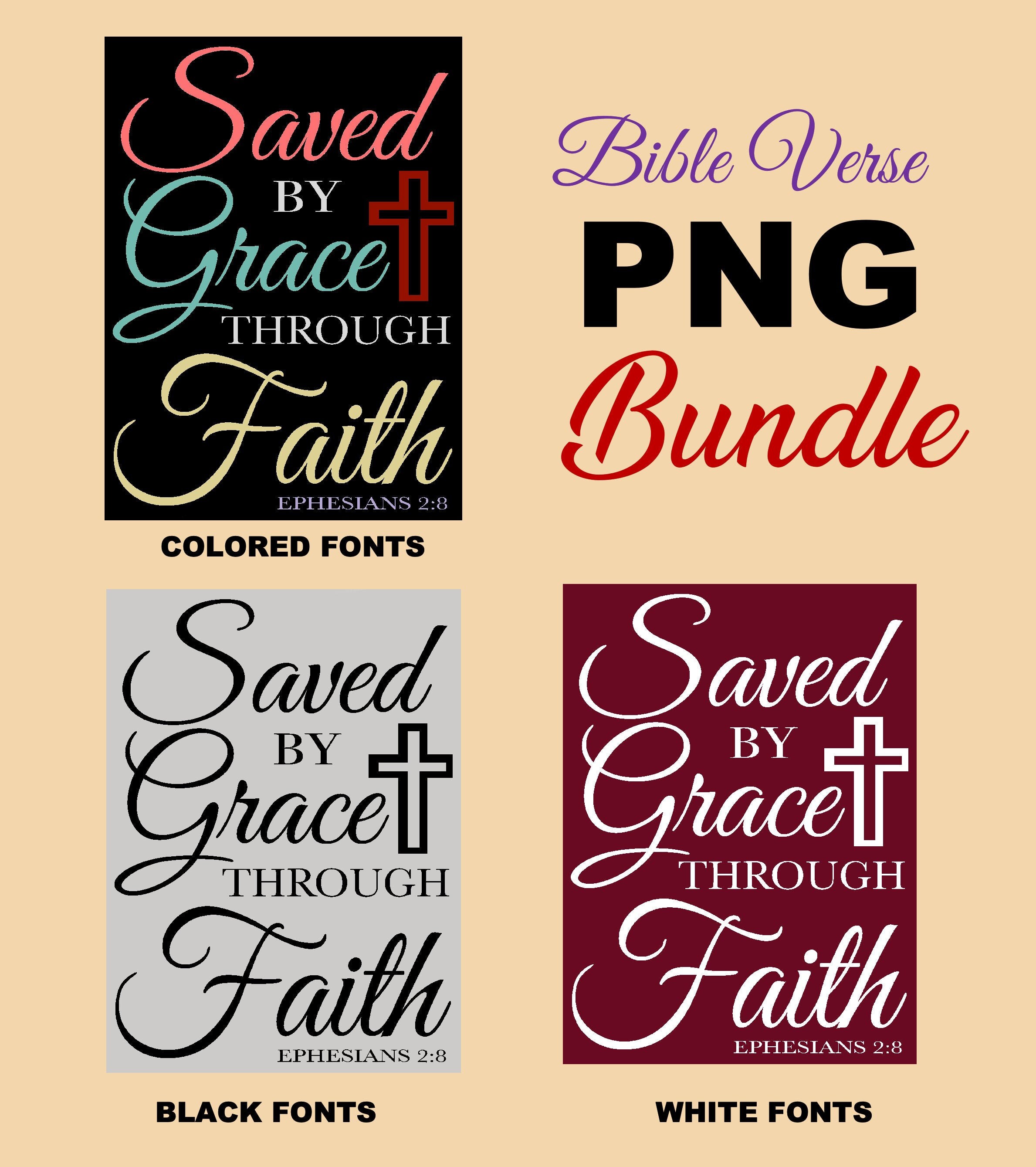Bible Verses PNG Bundle Christian PNG Designs Store Saved by - Etsy
