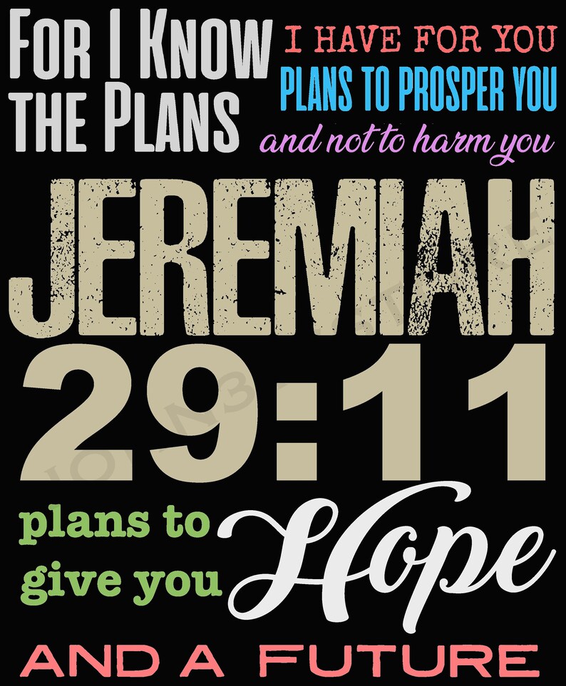 Jeremiah 29:11 Jeremiah 29 11 Jeremiah 2911 Christian PNG | Etsy