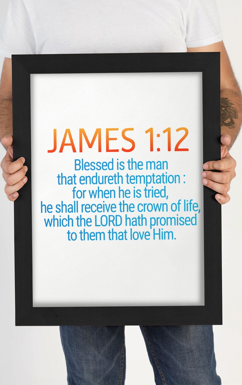 JAMES 1:12. JAMES 1 12, Blessed, Bible Verse, Christ, Christian PNG ...