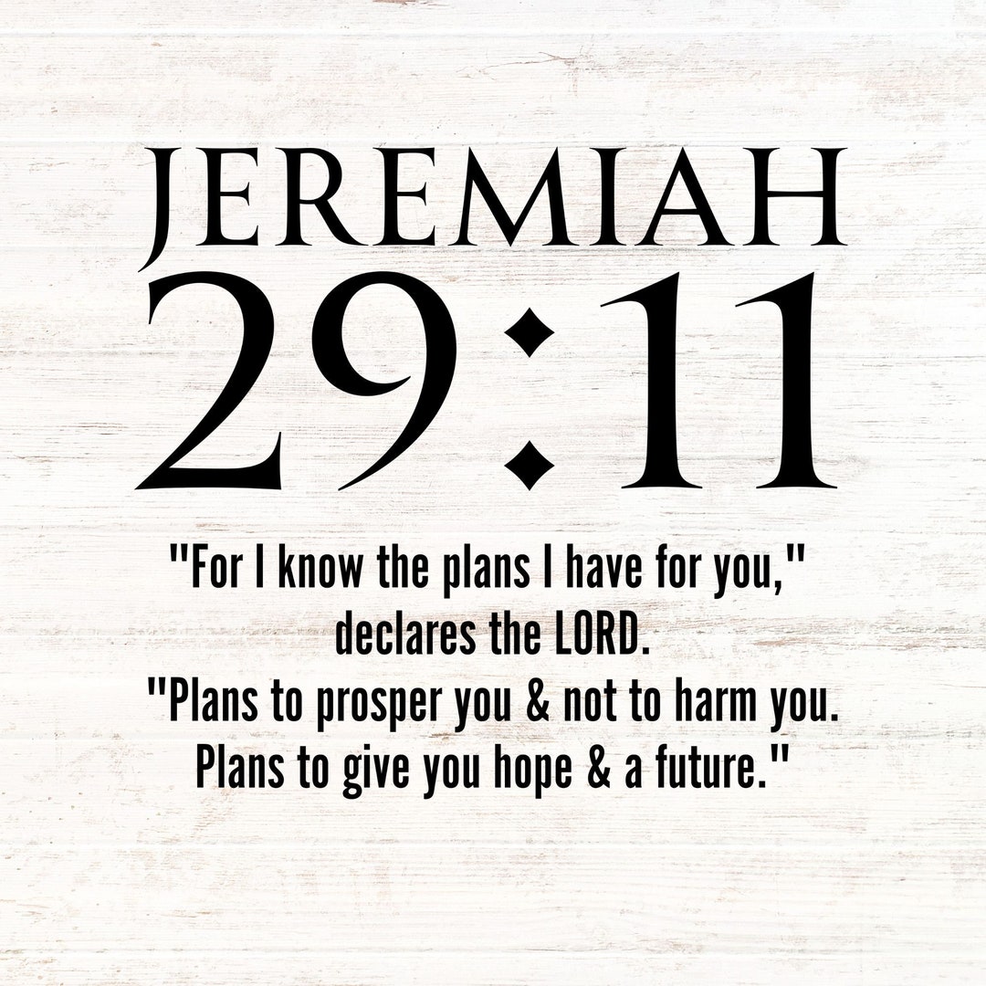 Jeremiah 29:11 for I Know the Plans I Have for You Bible Verse Quote ...