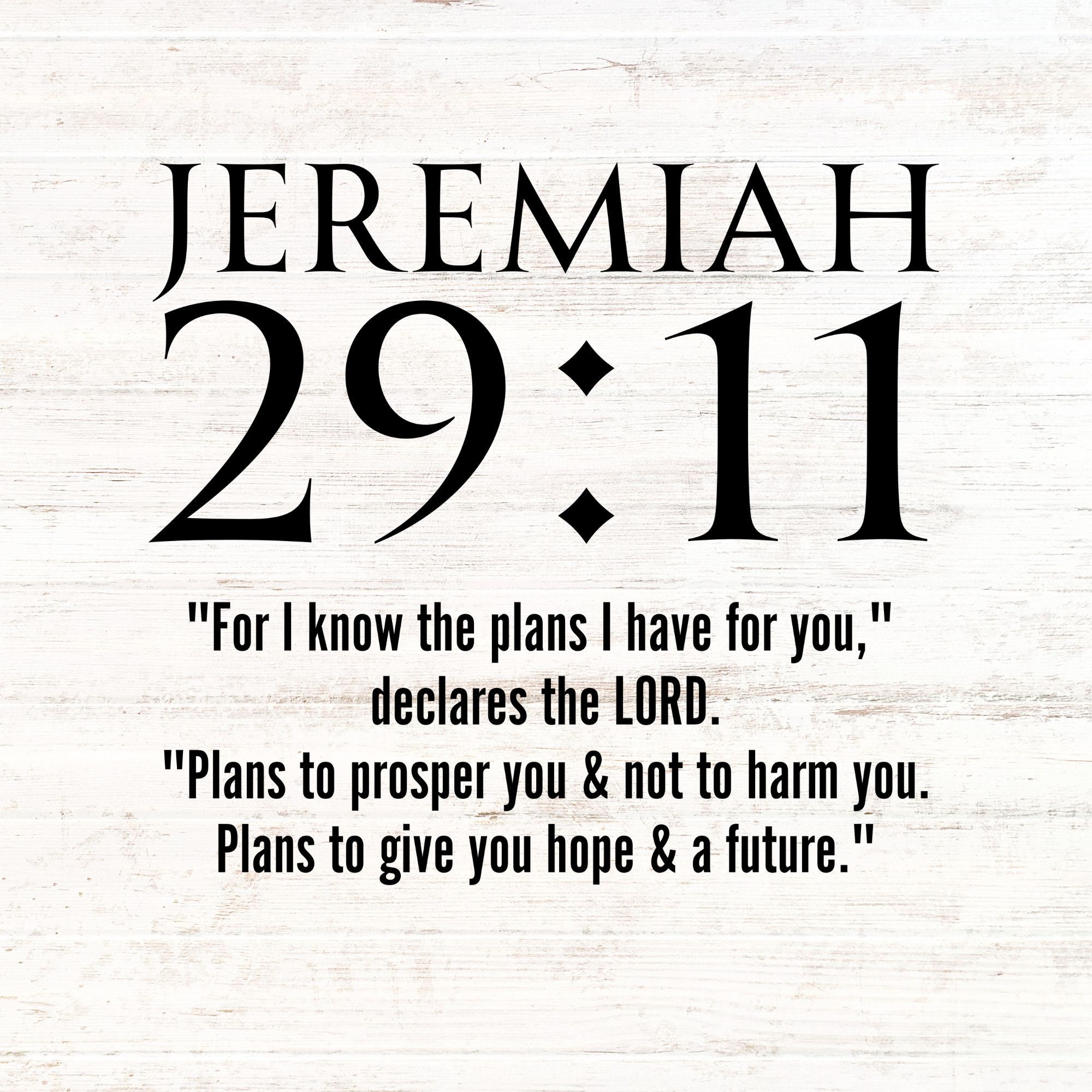 Jeremiah 29:11 for I Know the Plans I Have for You Bible Verse Quote ...