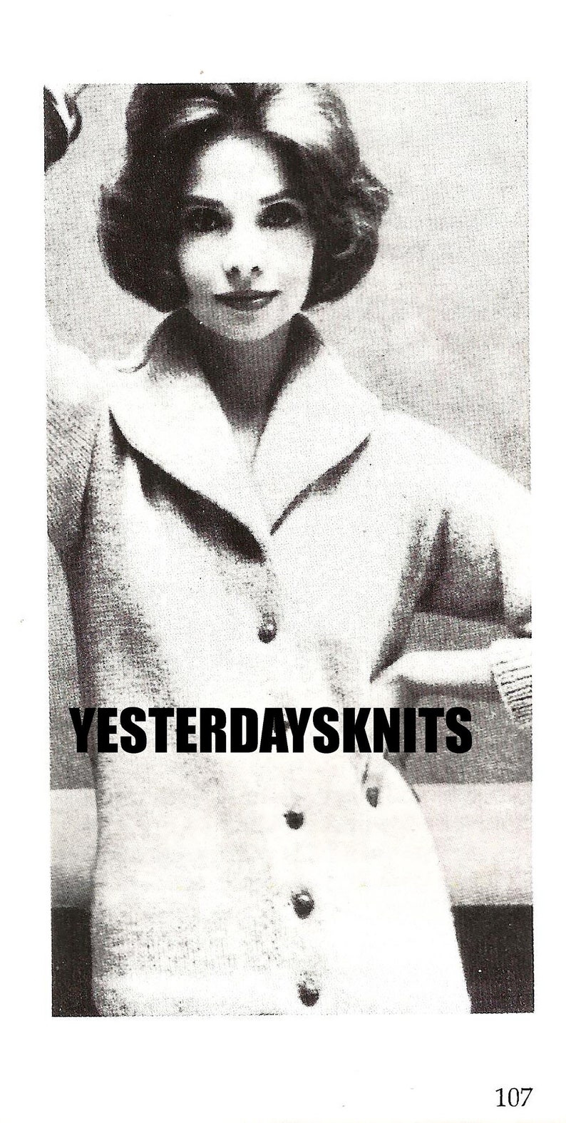 Woman's Vintage Hip-length, Shawl-collared Jacket Knitting Pattern From ...