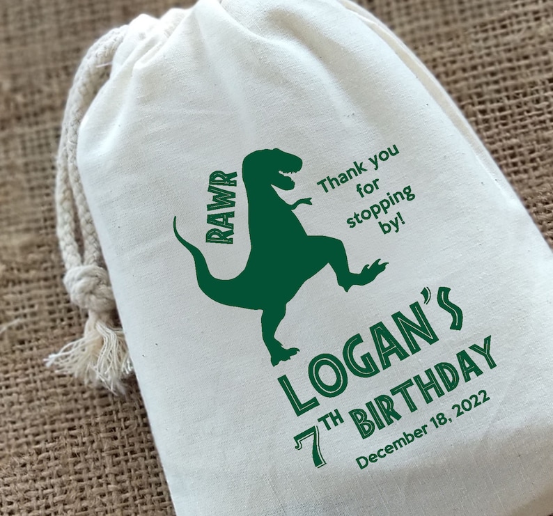 Dinosaur Birthday Party Bag-birthday Thank You Bag-t-rex Bag - Etsy