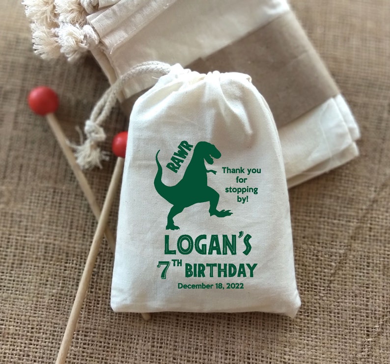 Dinosaur Birthday Party Bag-birthday Thank You Bag-t-rex Bag - Etsy