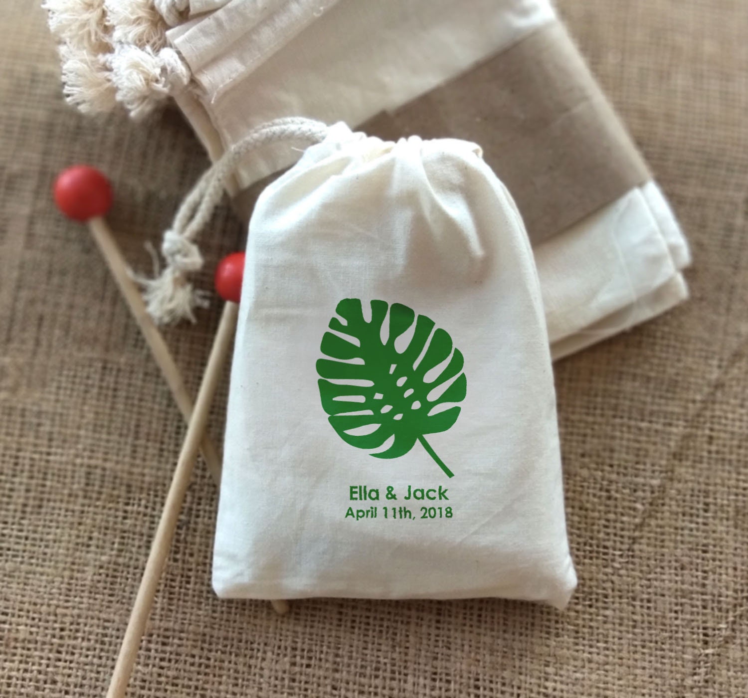 Monstera Leaf Welcome Bags-destination Welcome Favor Bags-tropical ...