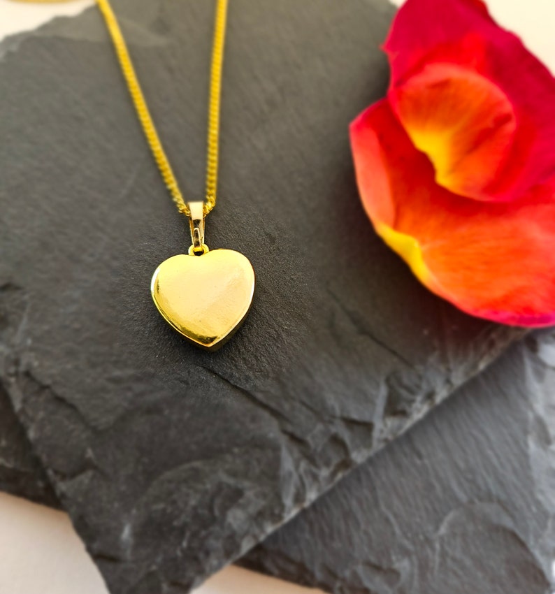 Red Rose Heart Necklace Love Necklace Etsy