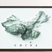 China Map, China 2D Relief Map, China Vintage Map, China Minimalist Map ...