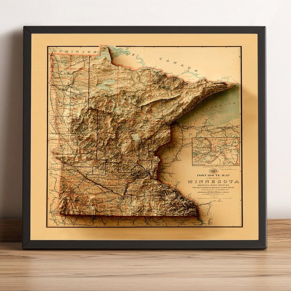 Old Minnesota Map - Etsy