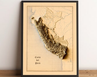 Peru Poster Peru Map Art Peru Map Wall Art Peru Canvas - Etsy