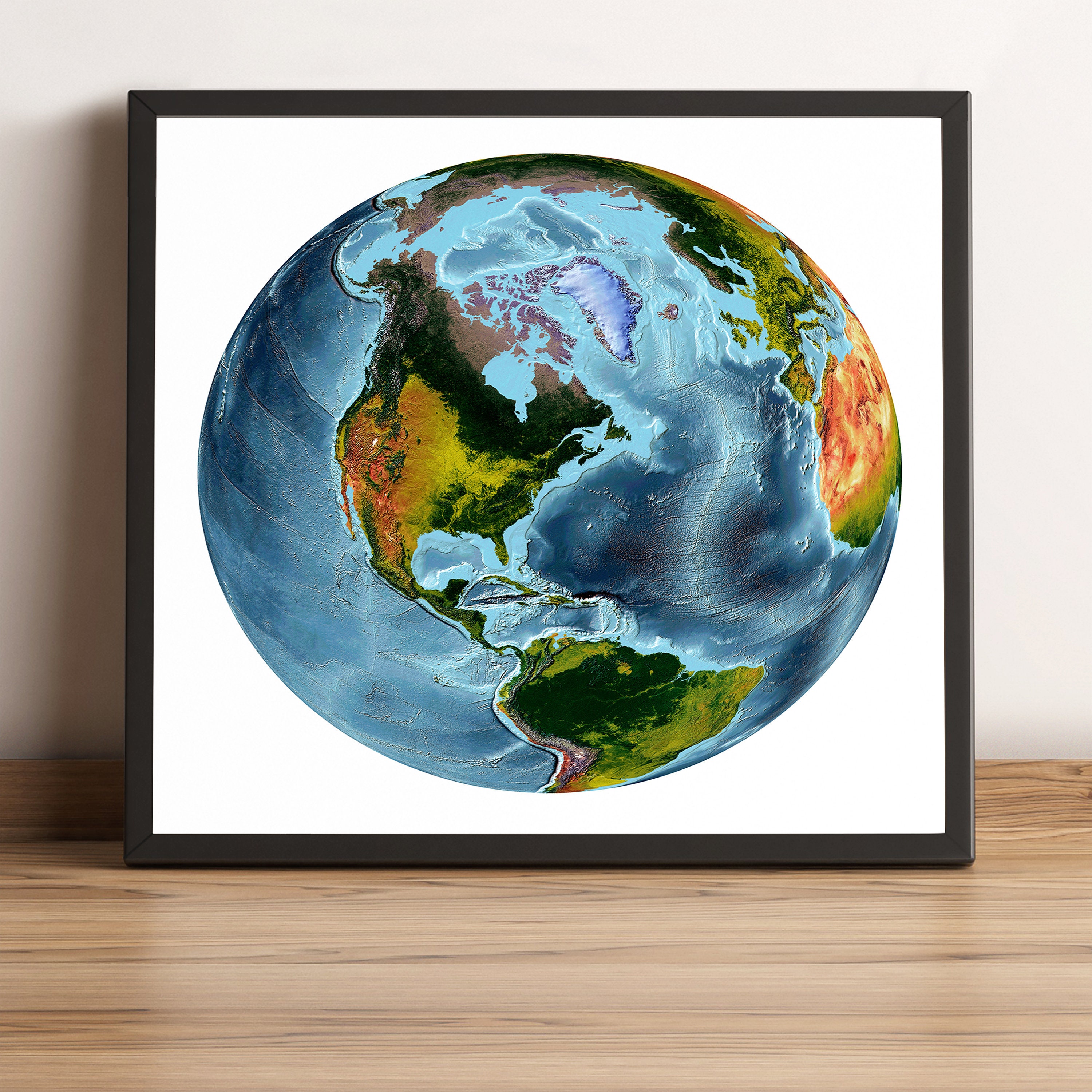 World Map World From Space Projection Vintage World Map | Etsy