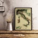 Italy Map, Italy 2D Relief Map, Italy Historical Map, Italy Vintage Map ...