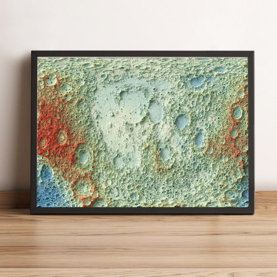 Moon Map Moon 2D Relief Map Moon Vintage Map Moon Print - Etsy