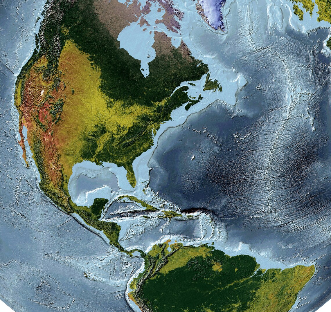 World Map World From Space Projection Vintage World Map | Etsy