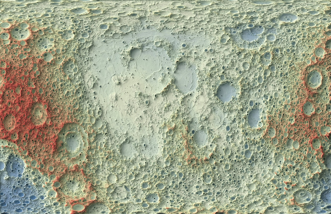 Moon Map Moon 2D Relief Map Moon Vintage Map Moon Print - Etsy