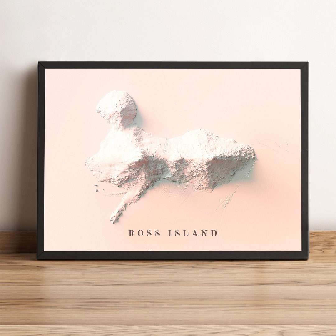 Ross Island Map, Ross Island Antarctica 2D Relief Map, Antarctica ...