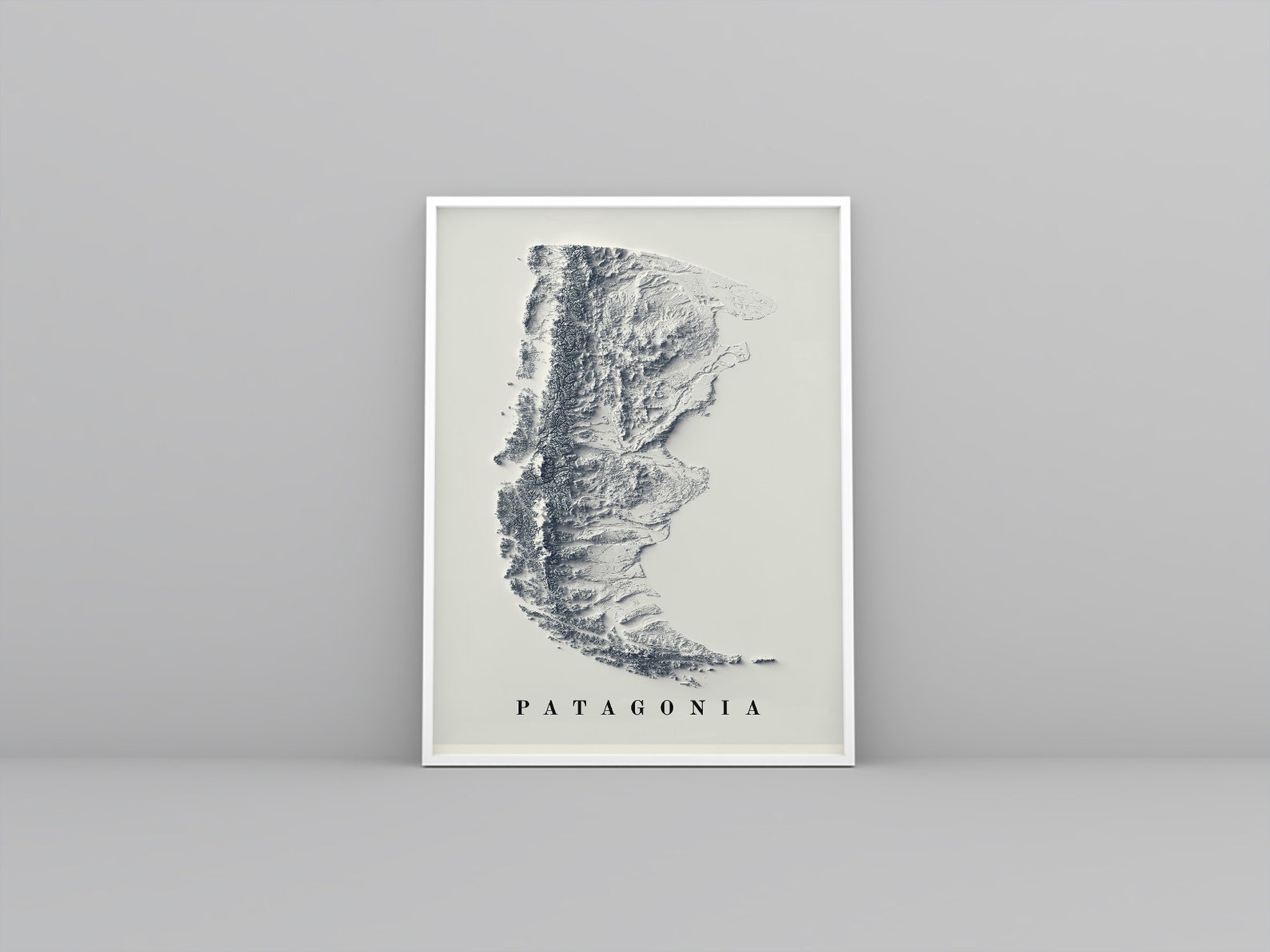Patagonia Map, Patagonia 2D Relief Map, Argentina Relief Map, Chile ...