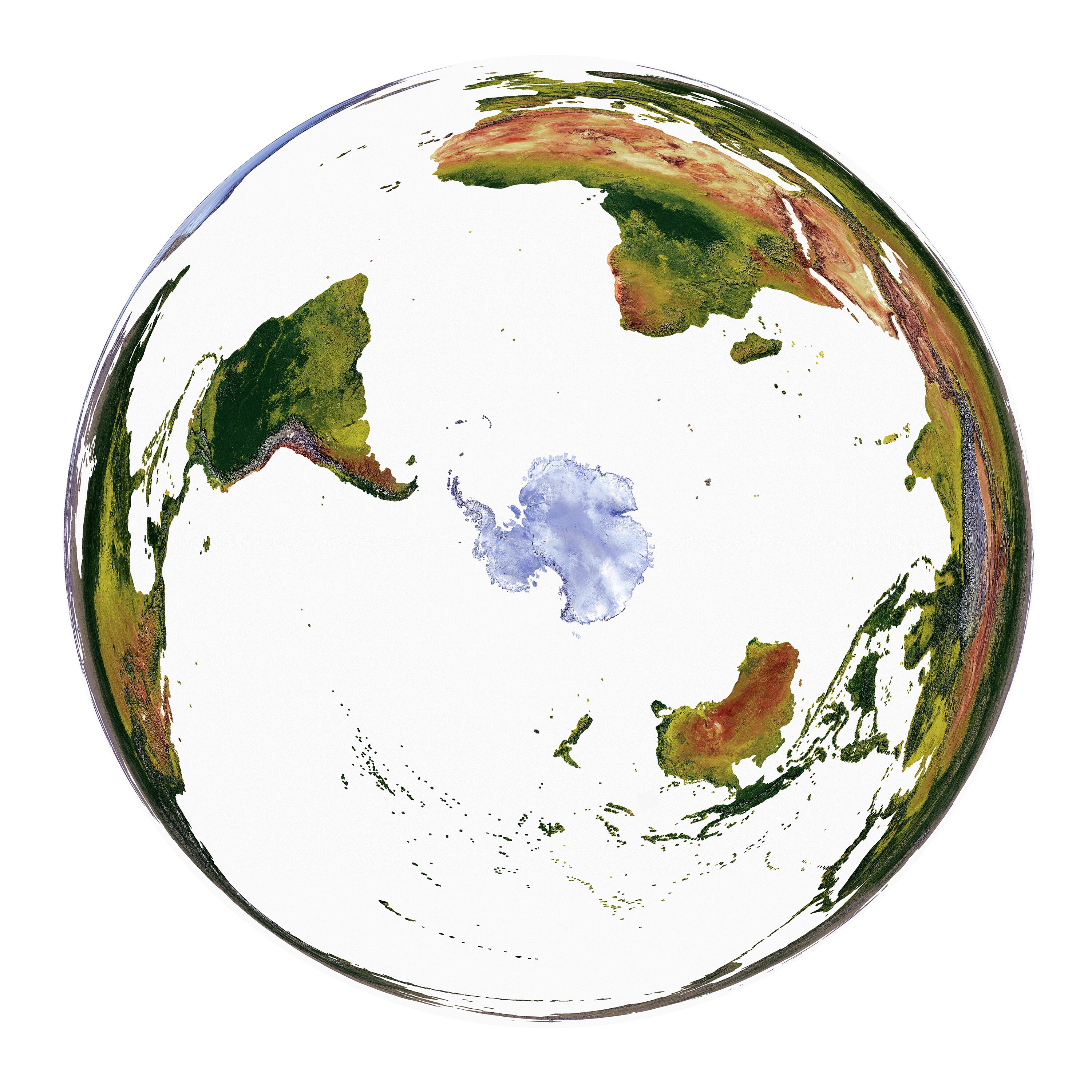 World Map WGS 1984 Grid South Projection Vintage World Map | Etsy