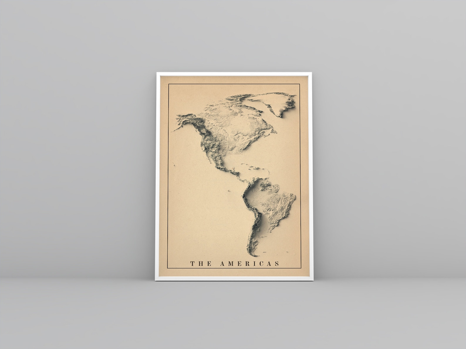The Americas Map (2D Map), North America Relief Map, South Relief ...