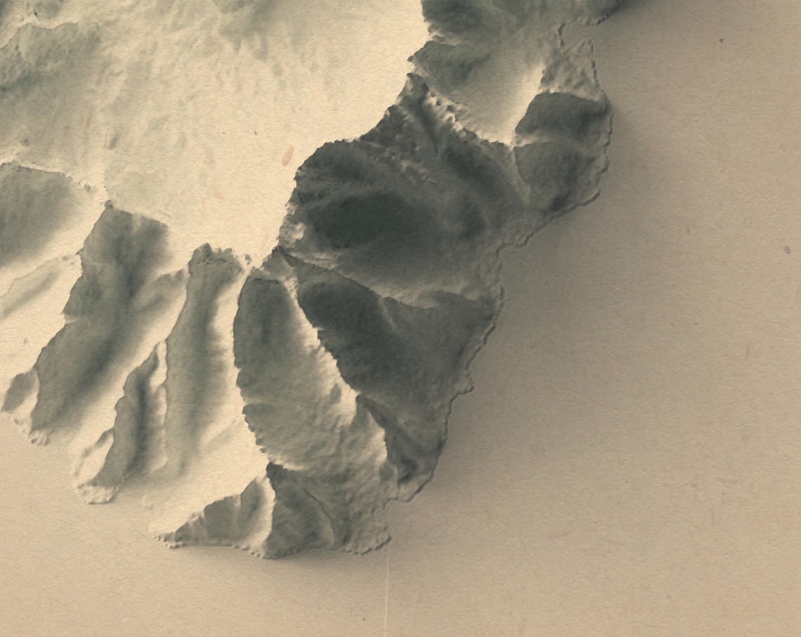 Moorea Map, Moorea French Polynesia 2D Relief Map, Moorea Minimalist ...
