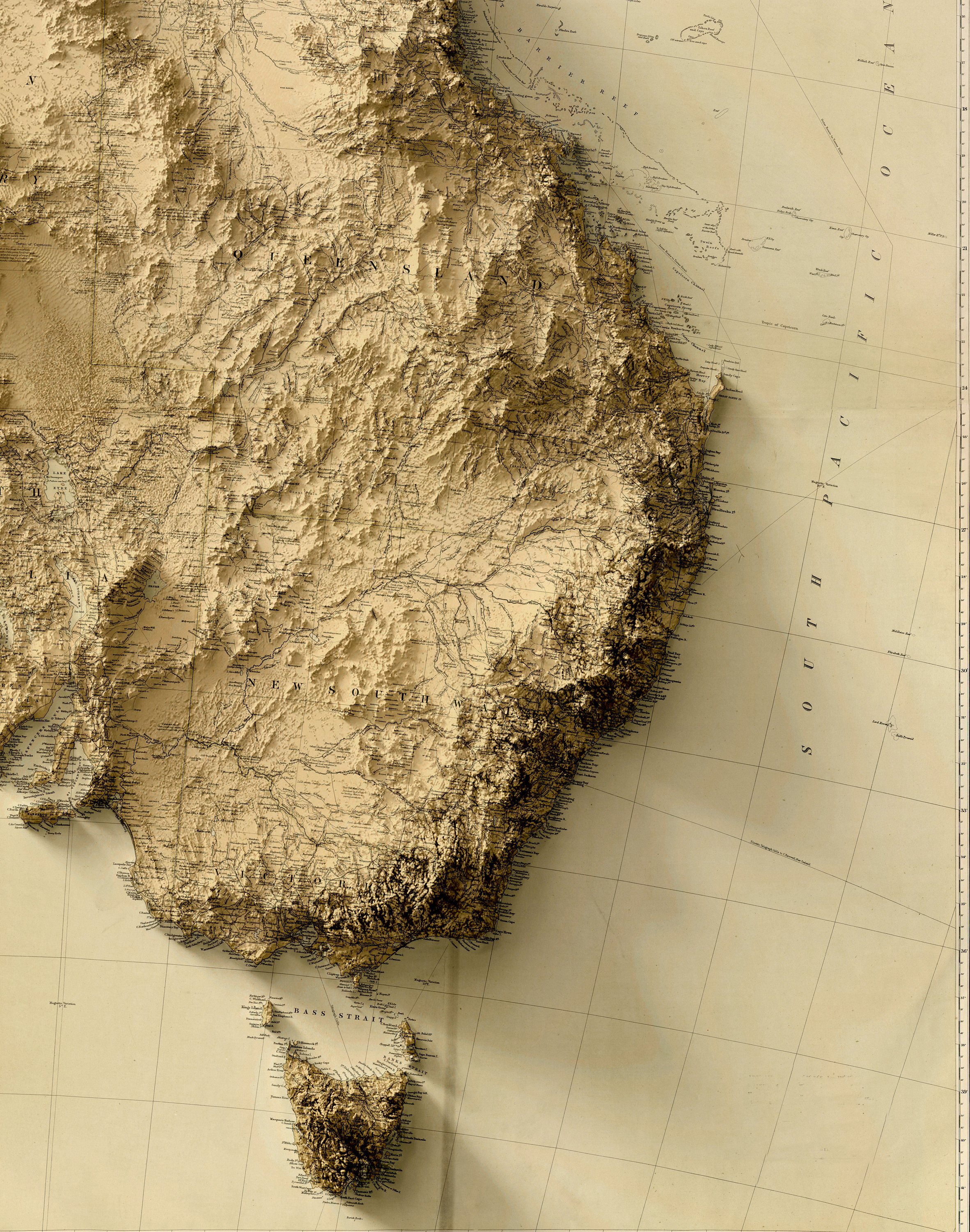 Australia Map Australia 2D Relief Map Australia Old Map - Etsy