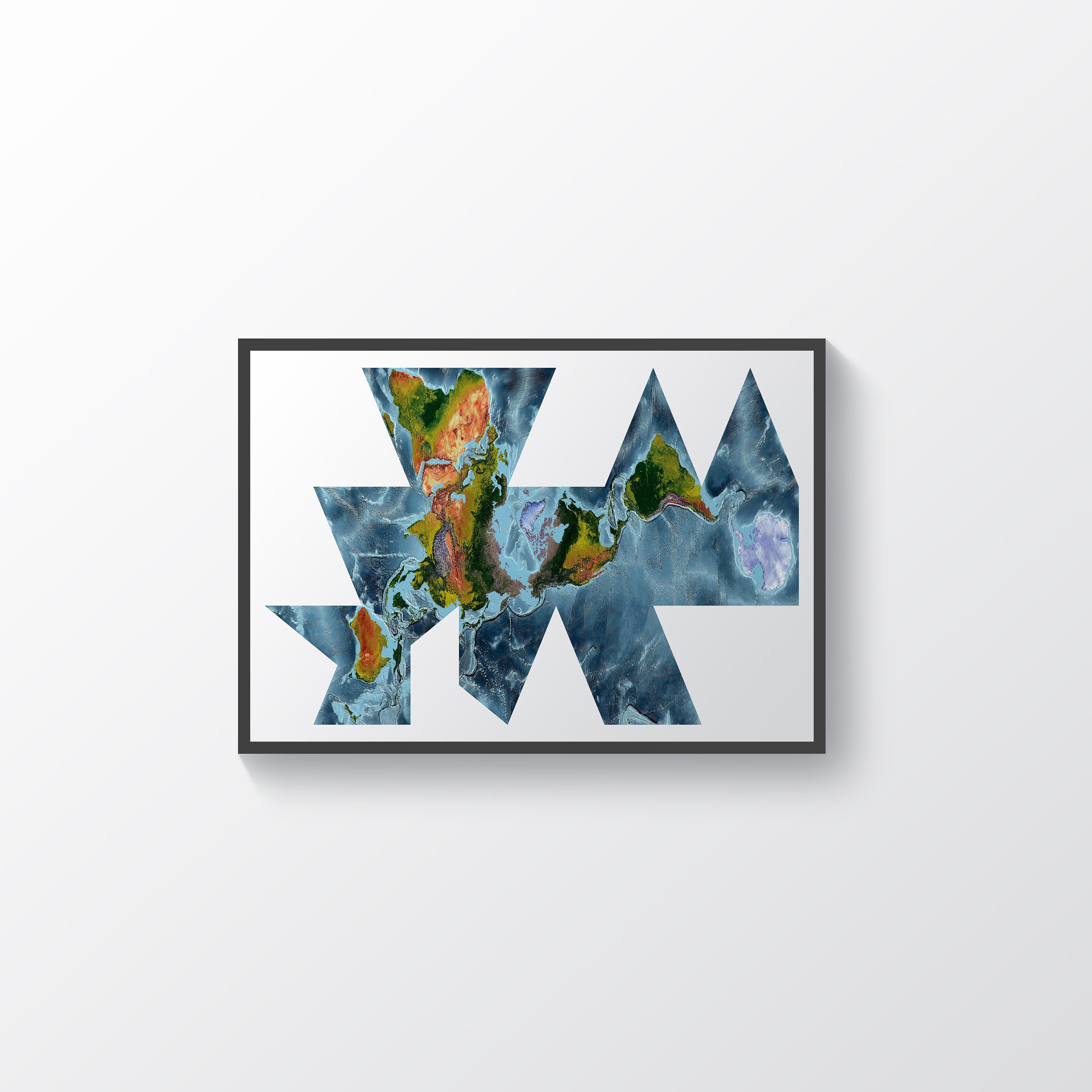 World Map Fuller Projection World Map Vintage World Map - Etsy
