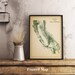 California Map California 2D Relief Map California Print - Etsy