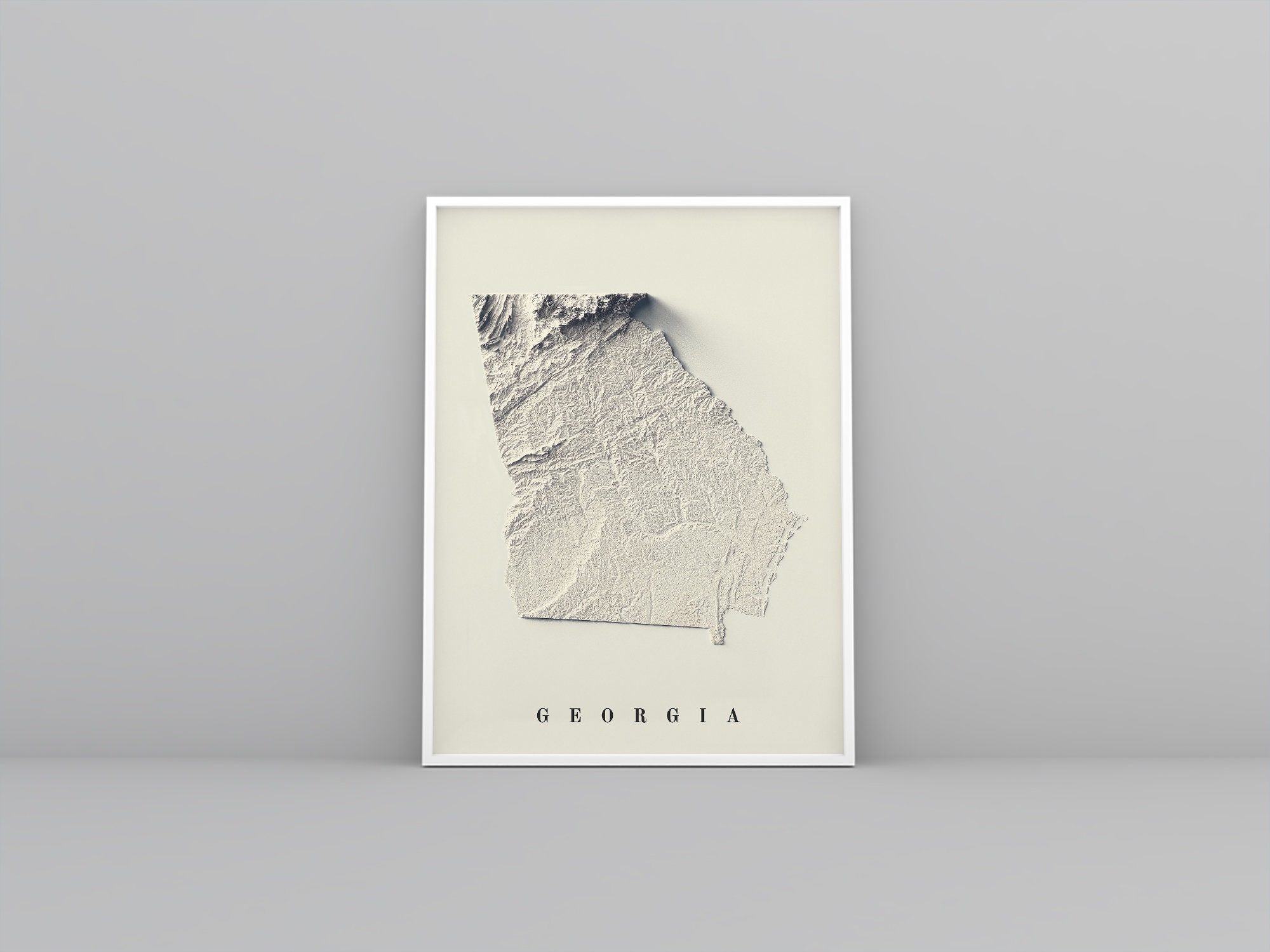 Georgia Map Georgia Relief Map Georgia Vintage Map Georgia - Etsy