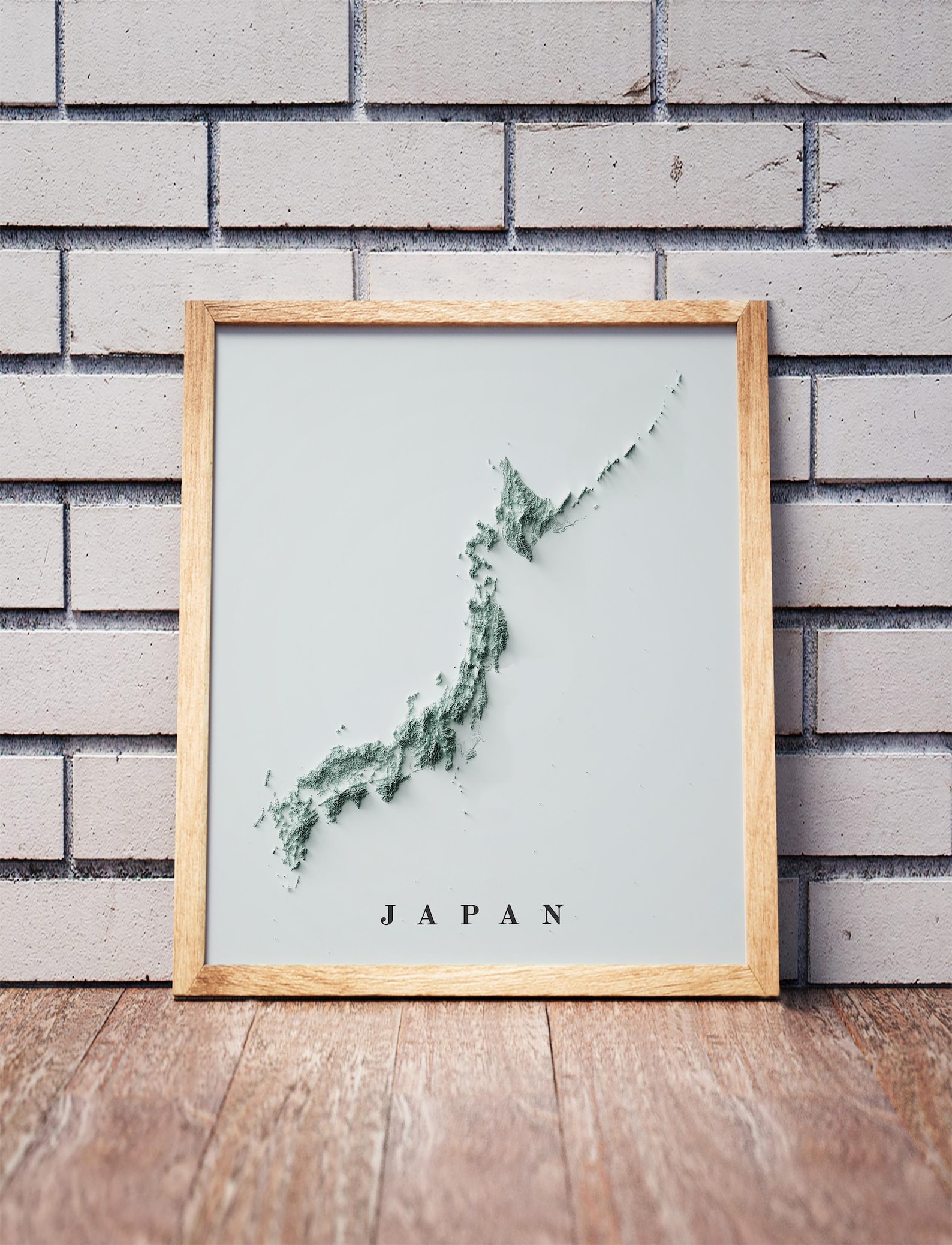Japan Map, Japan 2D Relief Map, Japan Wall Art, Japan Poster, Japan ...
