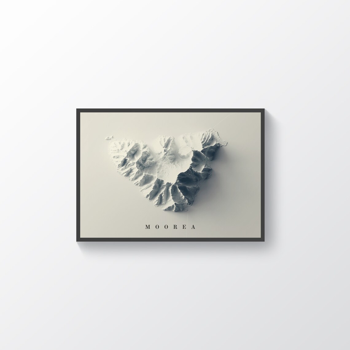 Moorea Map Moorea French Polynesia 2D Relief Map Moorea - Etsy