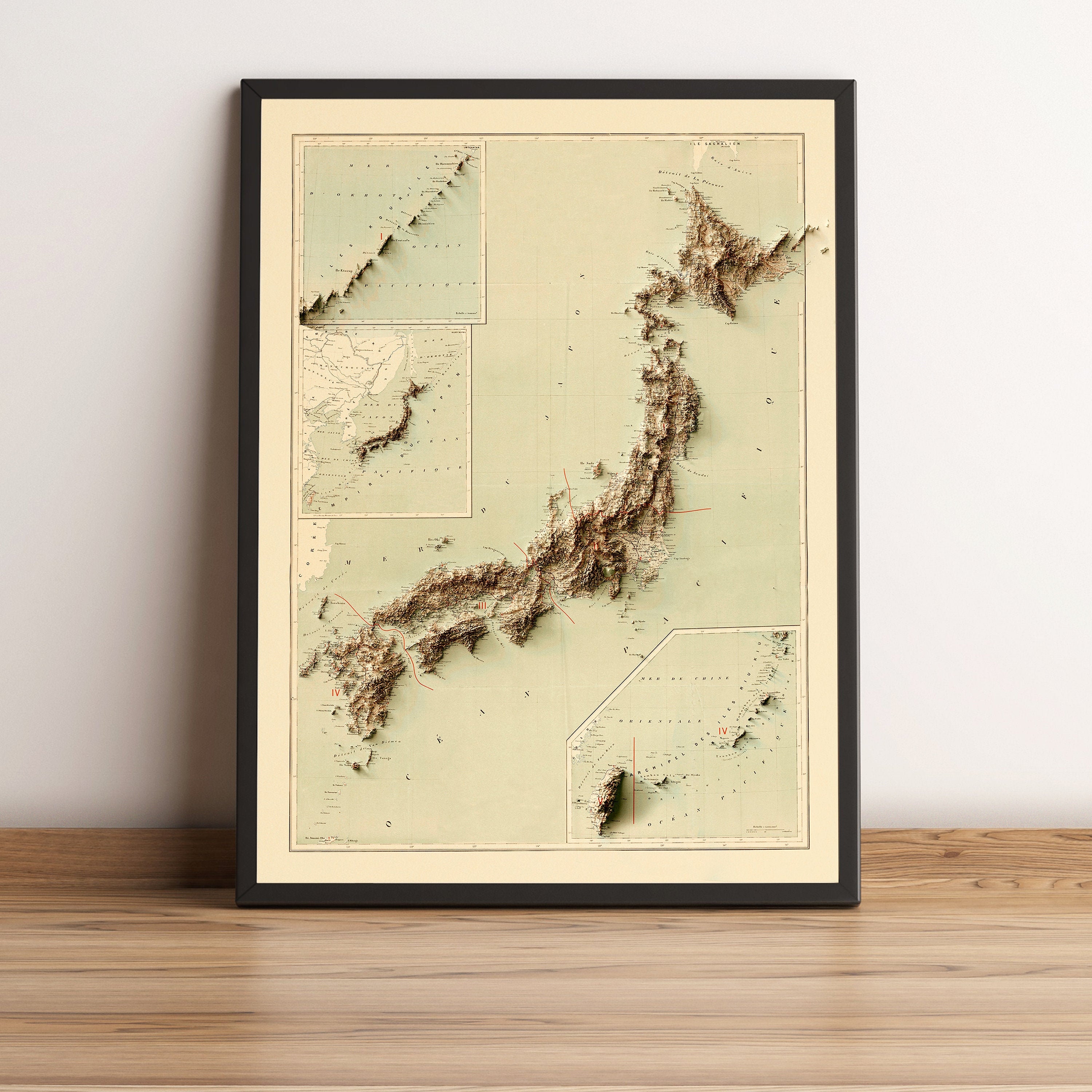 Japan Map Japan 2D Relief Map Japan Historical Map Japan - Etsy