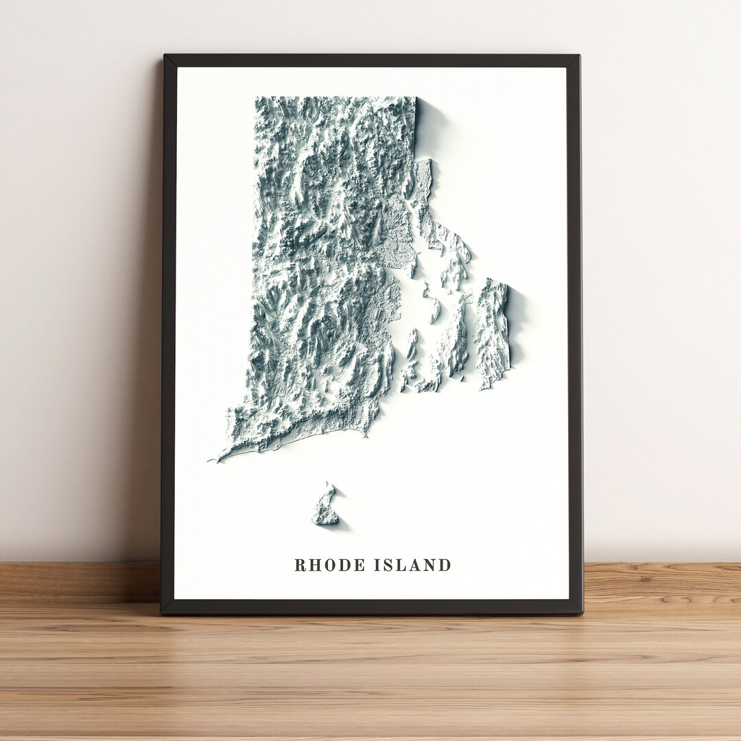 Mapa de Rhode Island, mapa en relieve 2D de Rhode Island, mapa ...
