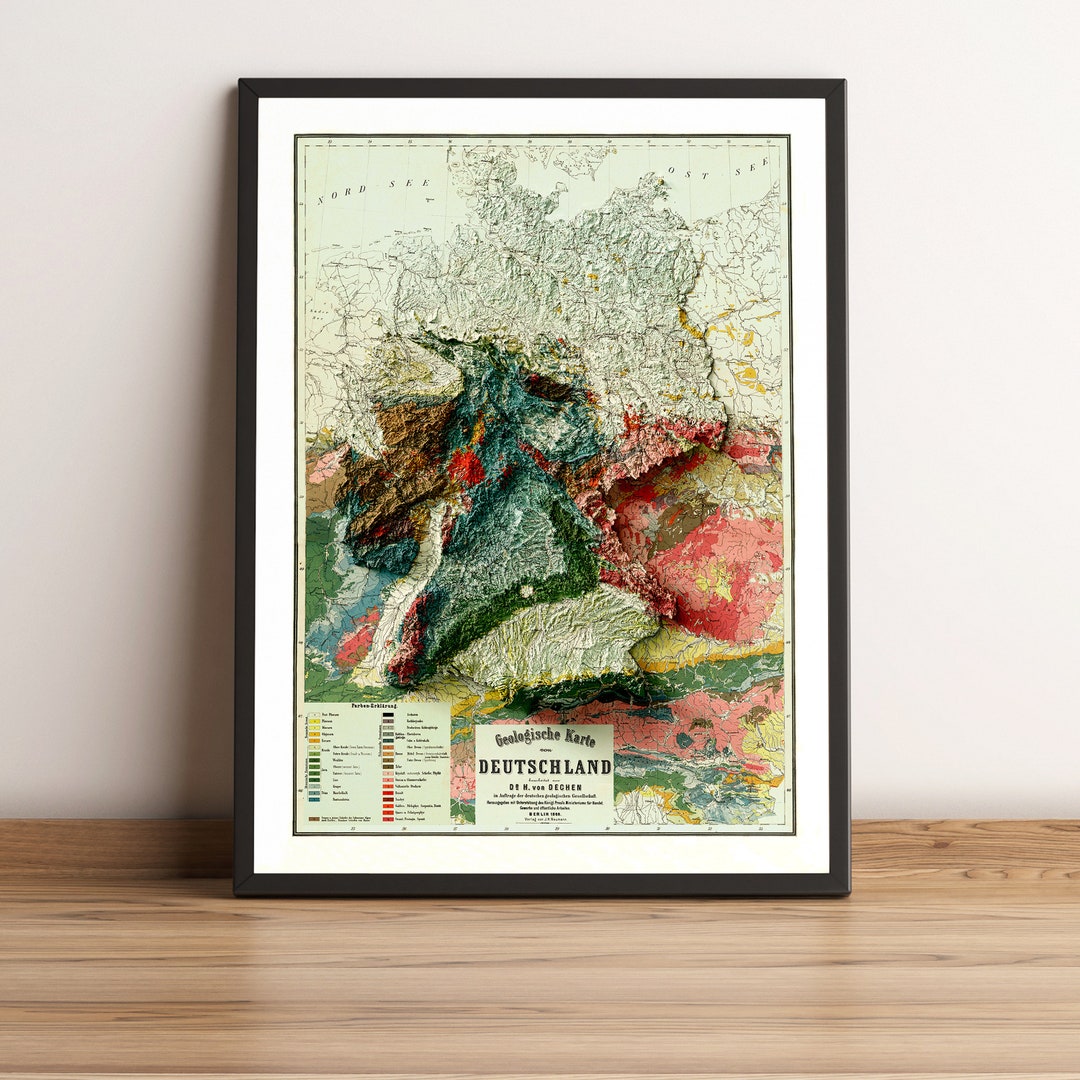 Germany Map, Germany 2D Relief Map, Germany Geological Map, Germany ...