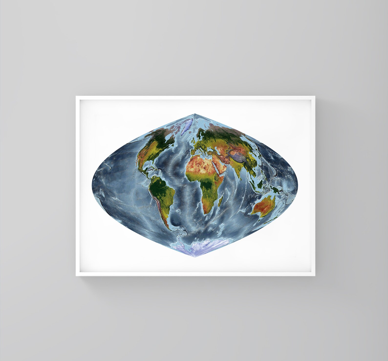 World Map Craster Parabolic Projection World Map Vintage - Etsy