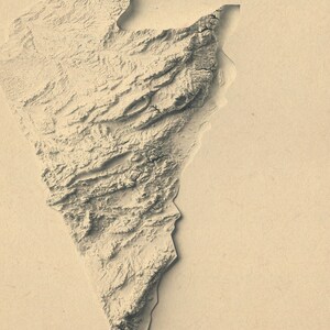 Israel Map, Israel 2D Relief Map, Israel Vintage Map, Israel Poster ...