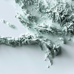 Hispaniola Island Map, Hispaniola 2D Relief Map, Haiti Gift Map ...